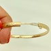 14K Yellow Gold Textured Baby Bangle Bracelet,real Gold Bangle,for ...