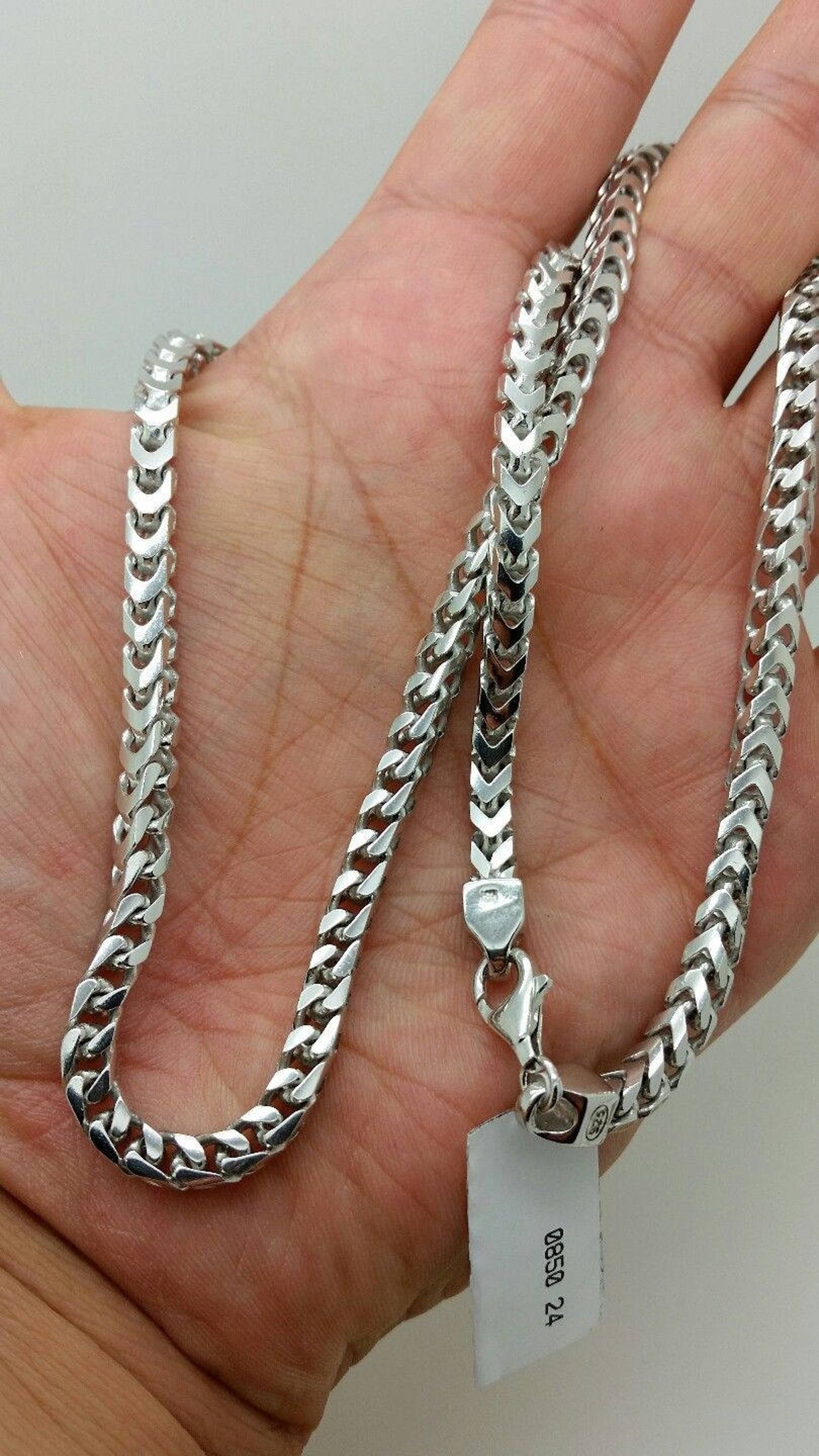 925 Sterling Silver Italian Square Box Franco Link Chain - Etsy
