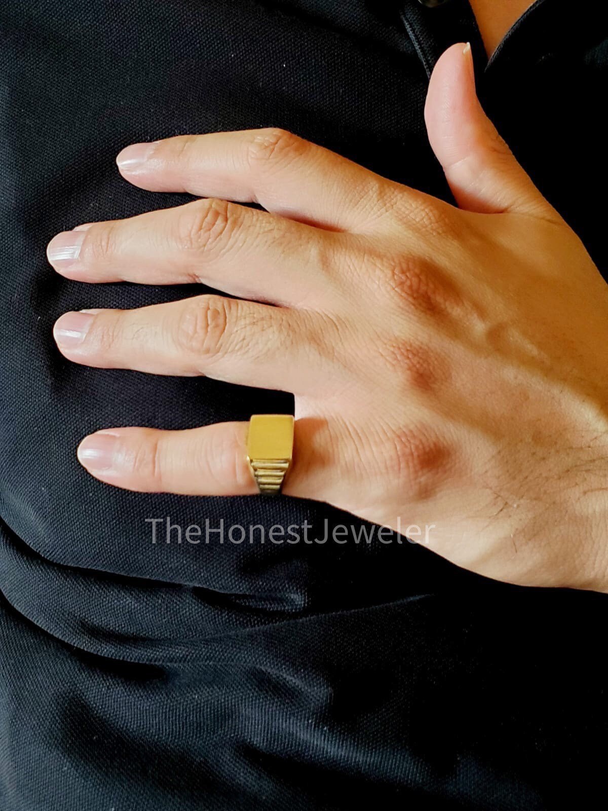 14k Gold Square Signet Ring Men's Signet Ringengravable - Etsy