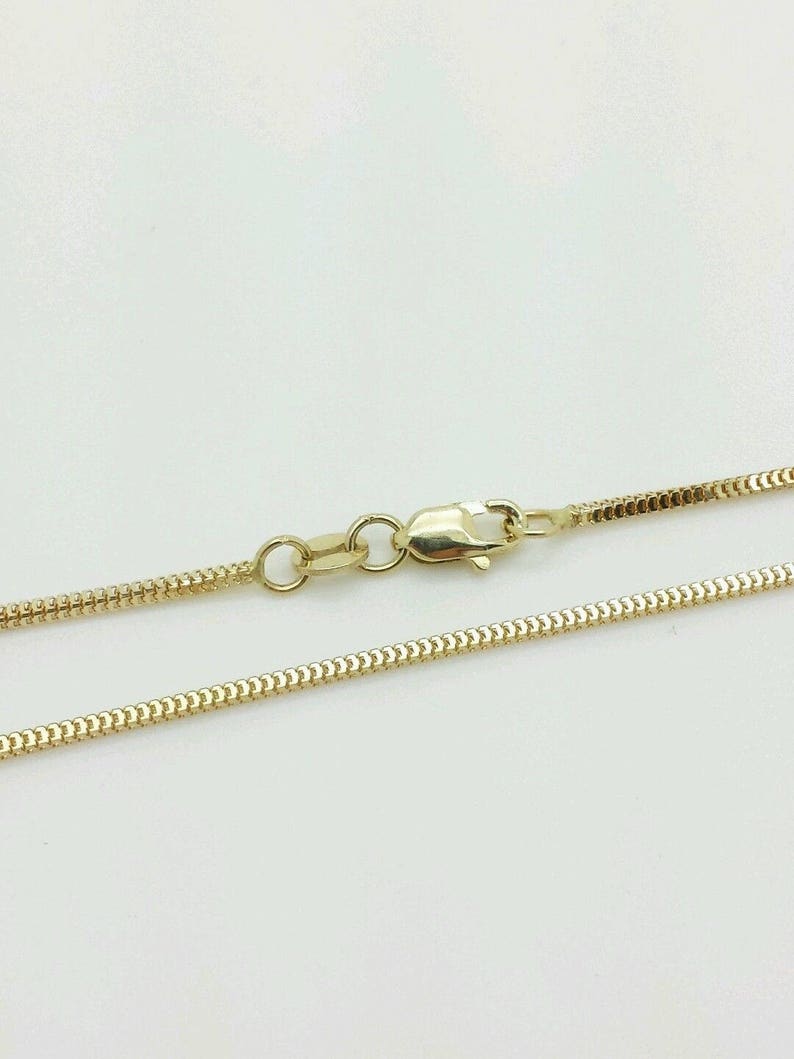14k Yellow & White Milano Box Necklace Pendant Chain | Etsy