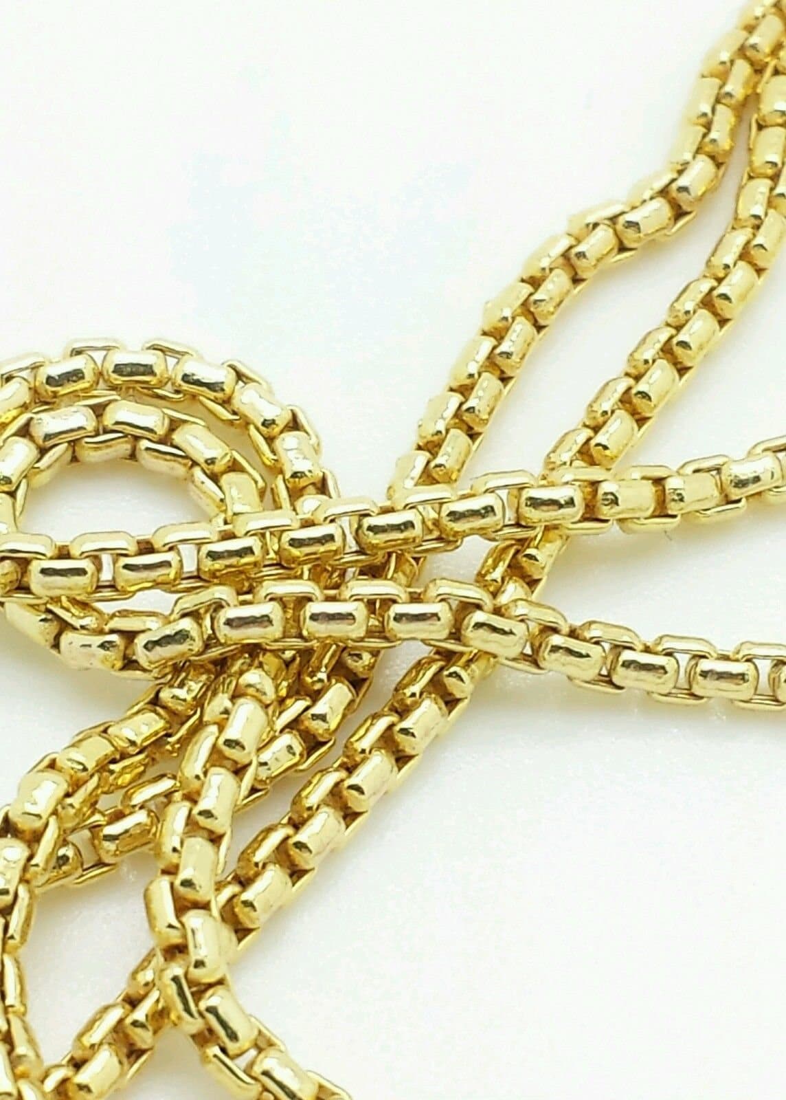 14k Solid Yellow Gold Round Box Chain Link Chain 1.6mm | Etsy