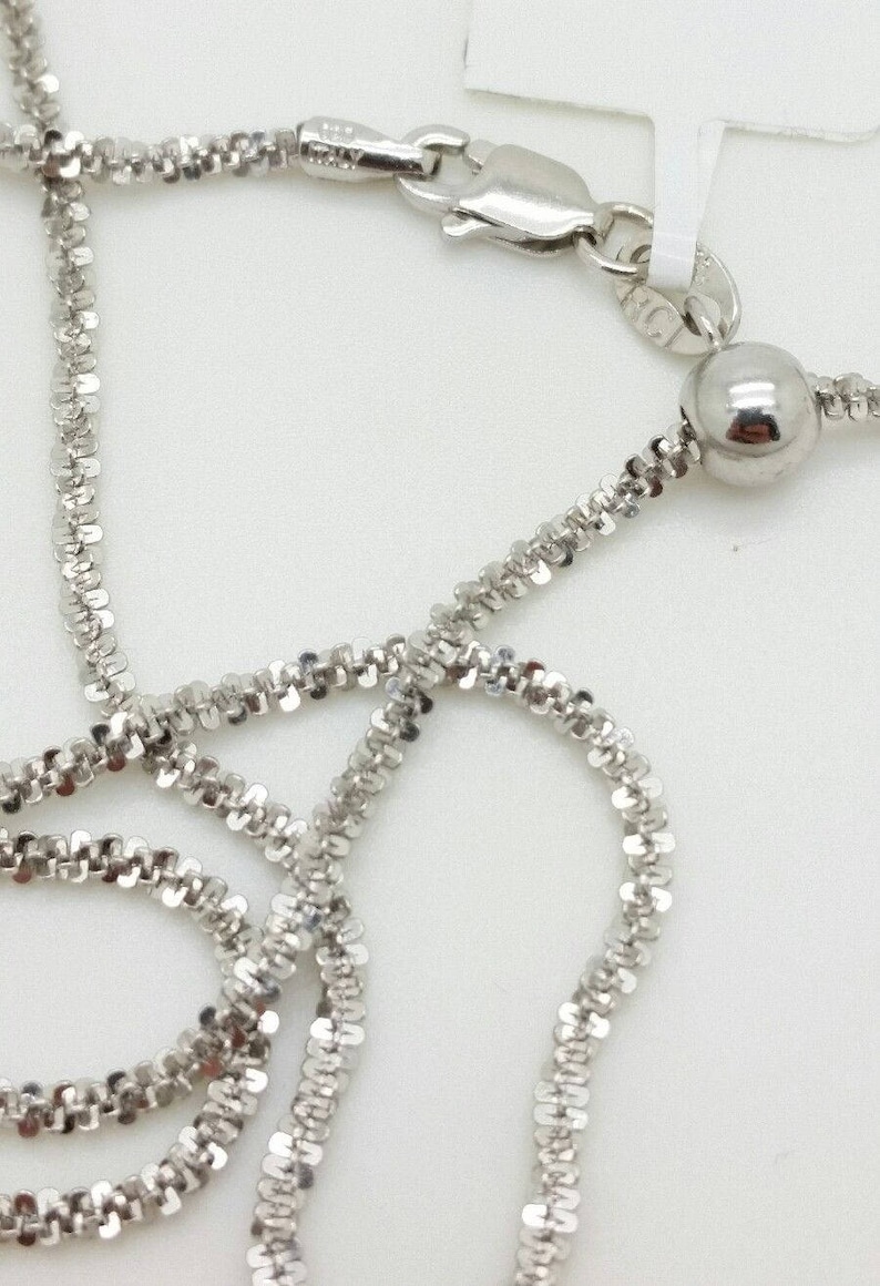 925 Sterling Silver Solid Diamond Cut Sparkle Adjustable Chain | Etsy
