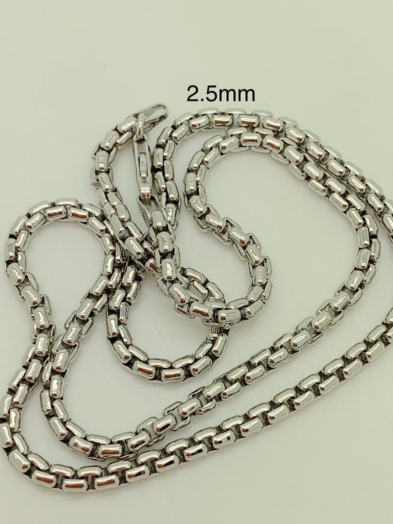 Silver Round Box Chain 925 Solid Silver Round Box - Etsy