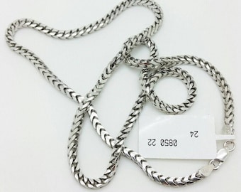 925 Sterling Silver Italian Square Box Franco Link Chain | Etsy