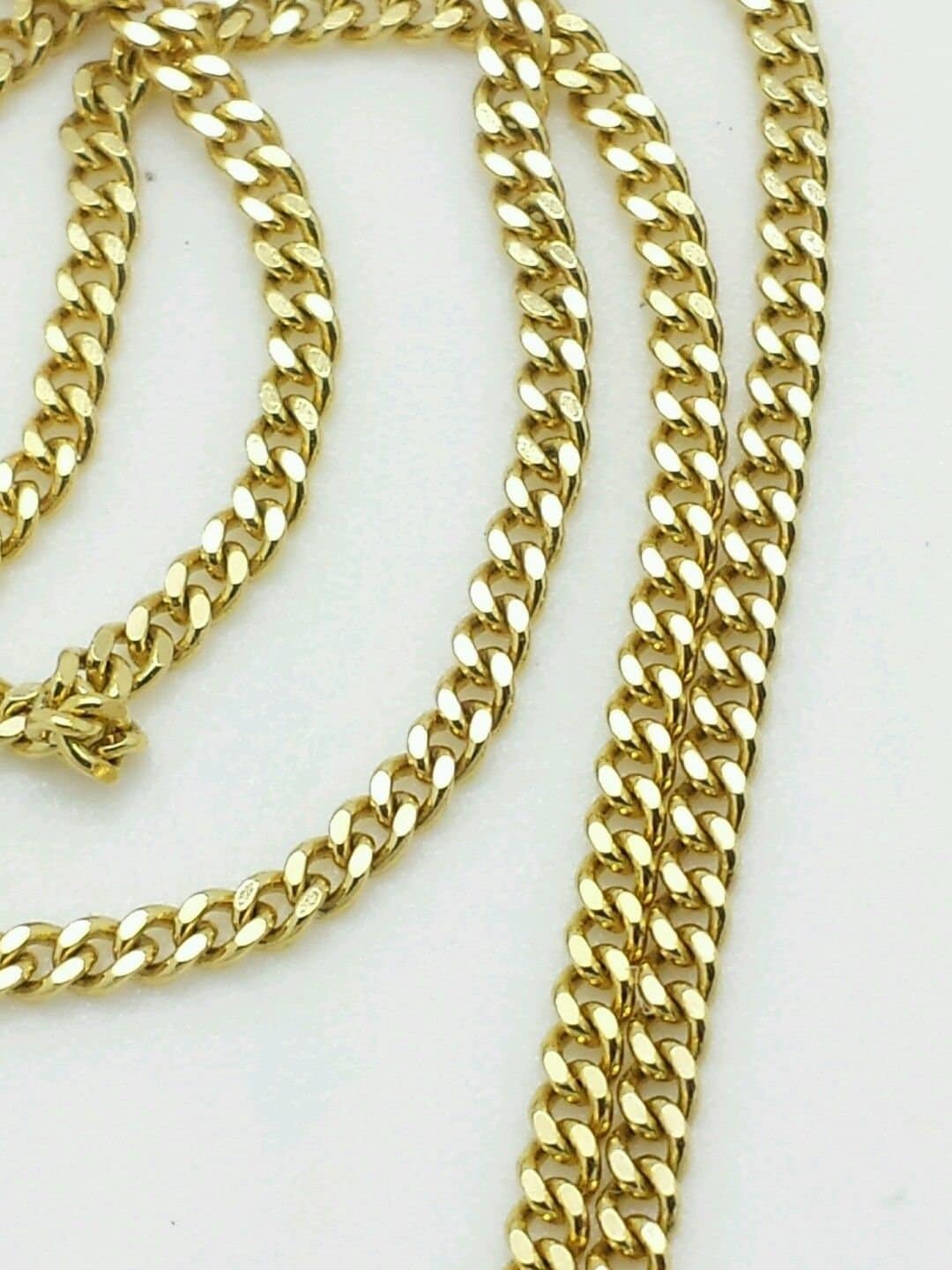 10k Solid Yellow Gold Gourmette Chain, Miami Cuban Necklace,everyday ...