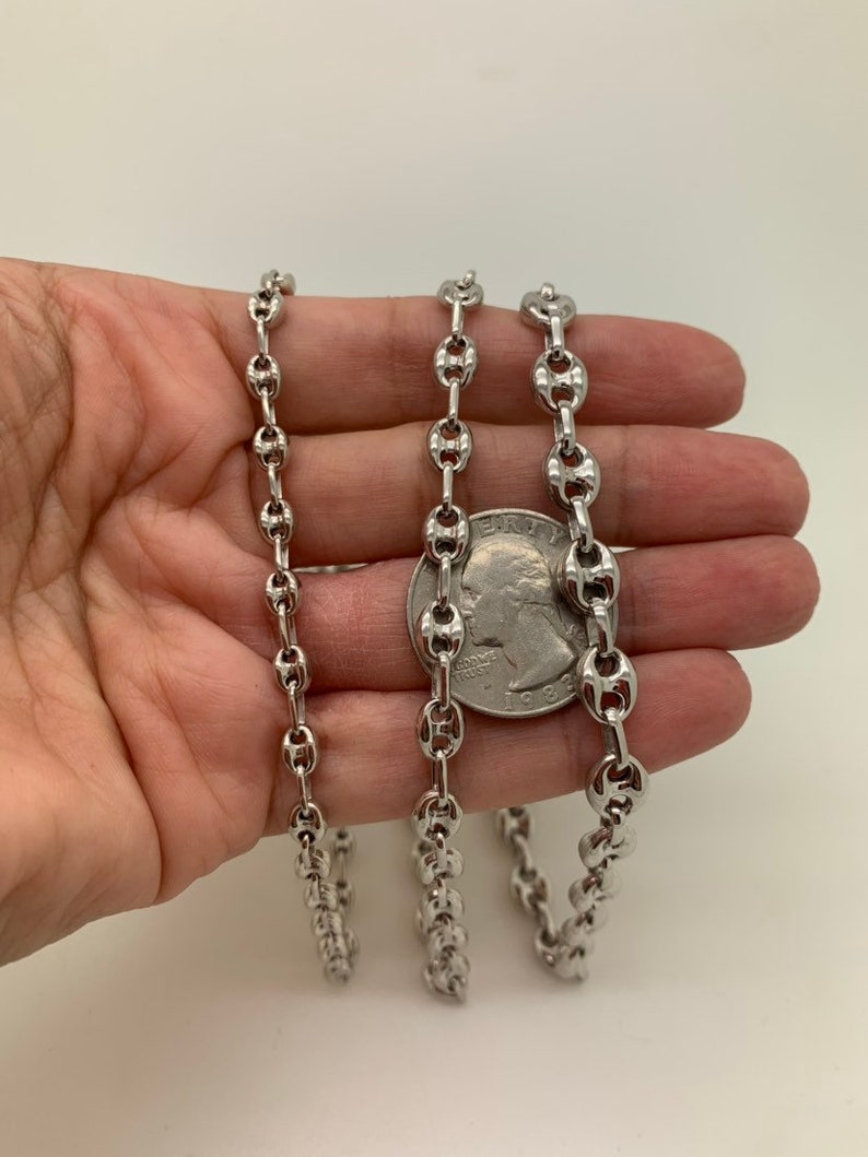 925 Silver Puffed Mariner Link Chain 4.5mm 5.7mm 7mm - Etsy UK