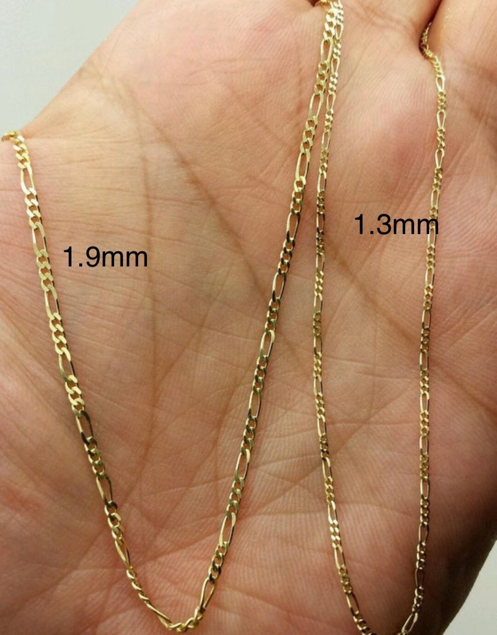 14k Solid Yellow Gold Figaro Link Necklace Figaro Bracelet - Etsy