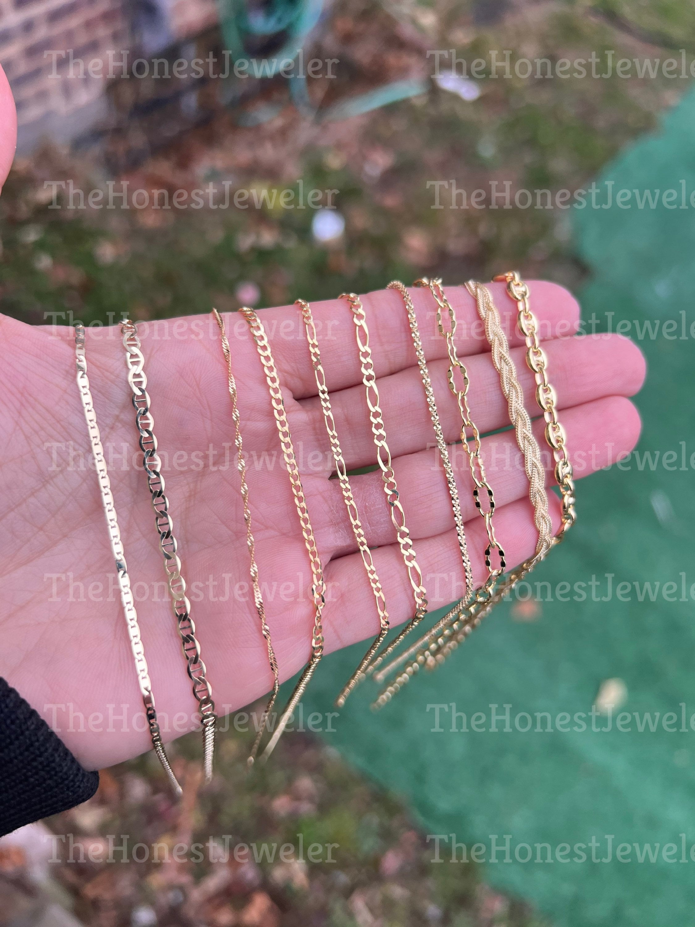 14k Solid Yellow or White Gold Chain Anklet Mariner - Etsy