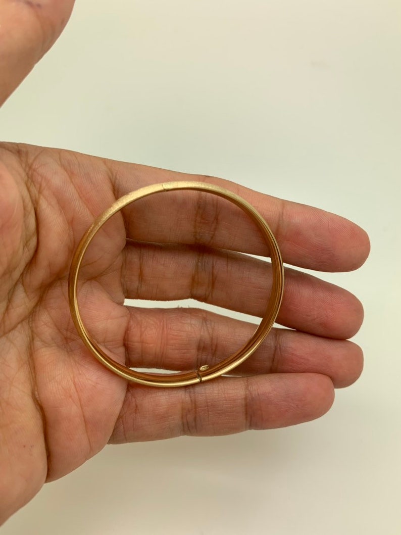 14K Yellow Gold Textured Baby Bangle Bracelet,real Gold Bangle,for ...