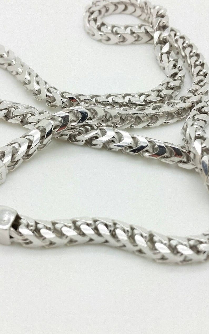 925 Sterling Silver Italian Square Box Franco Link Chain - Etsy