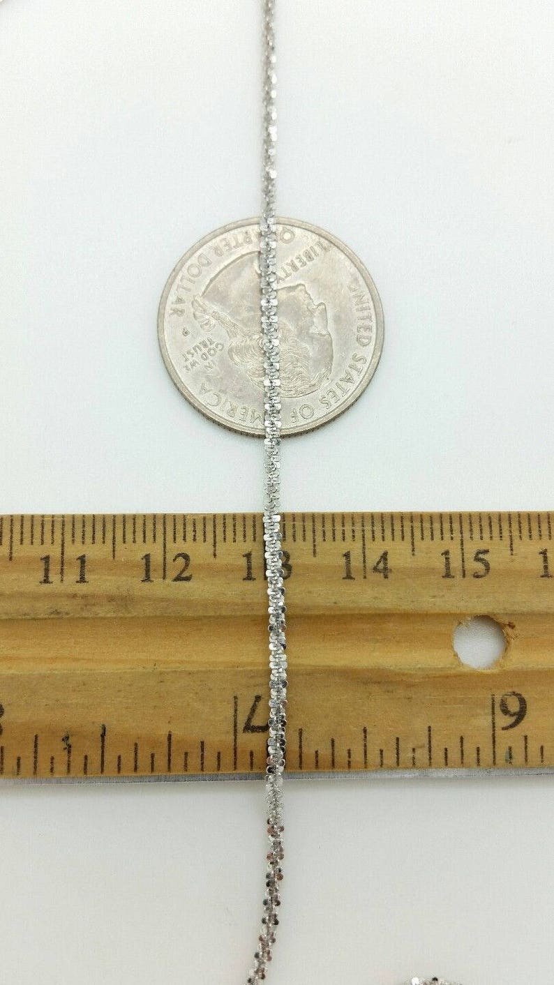 925 Sterling Silver Solid Diamond Cut Sparkle Adjustable Chain | Etsy