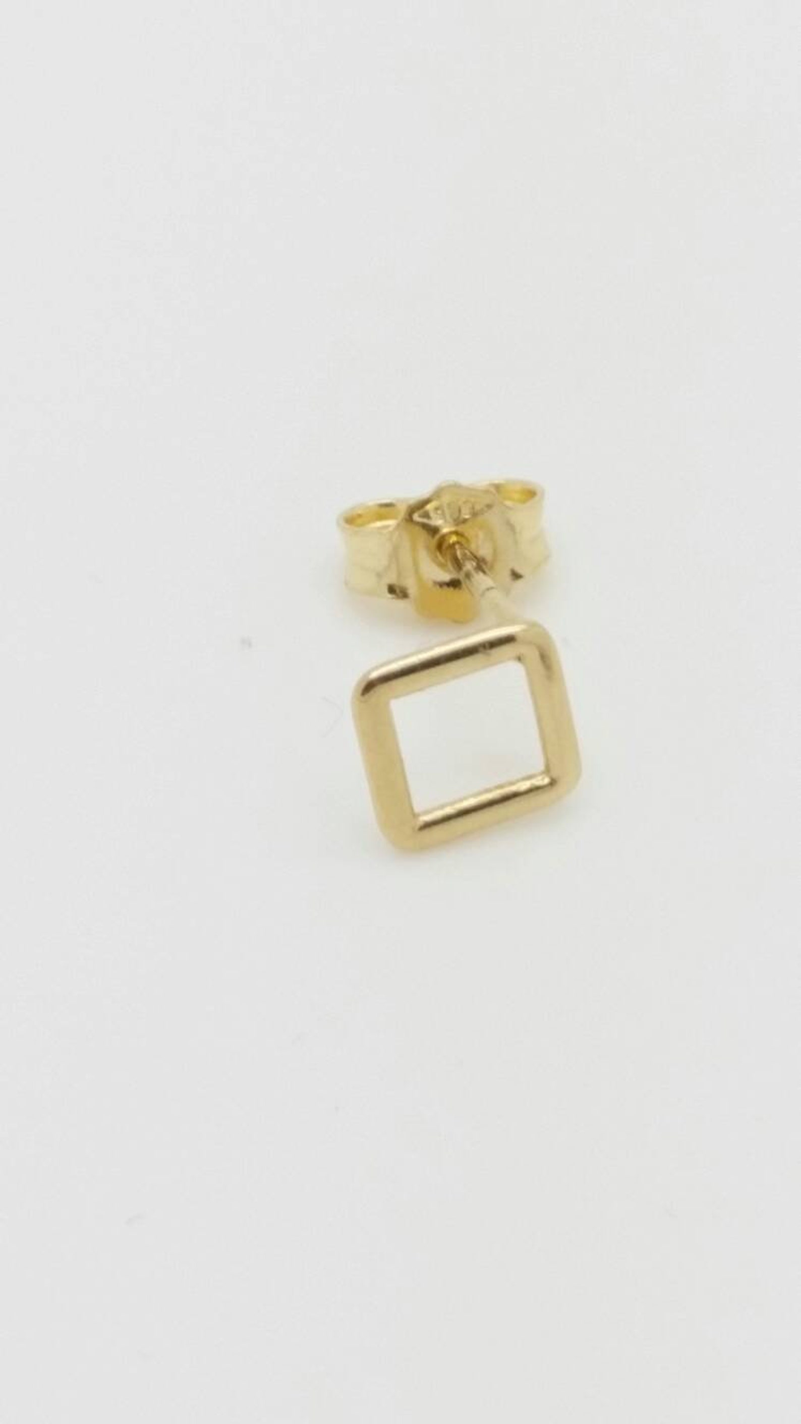 14k Solid Yellow Gold Square Geometric Shaped Studs and Pendant ...