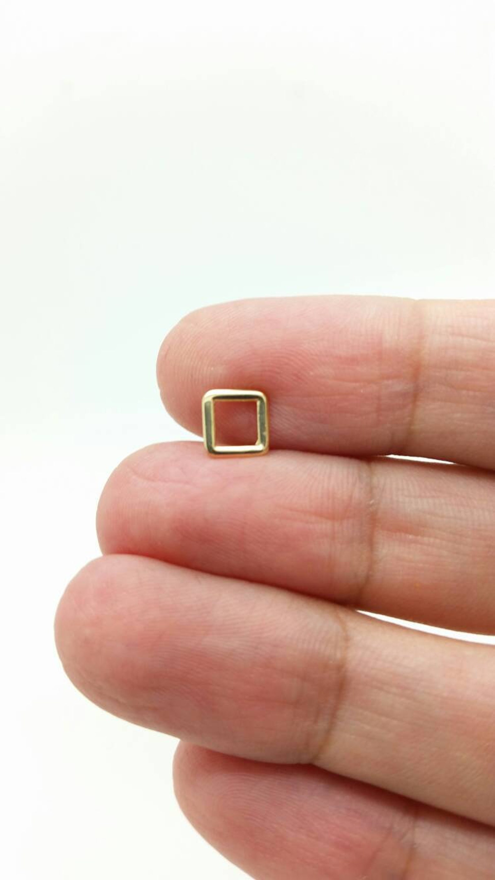 14k Solid Yellow Gold Square Geometric Shaped Studs and - Etsy