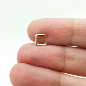 14k Solid Yellow Gold Square Geometric Shaped Studs and Pendant ...