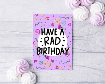 Rad Birthday Card | Etsy