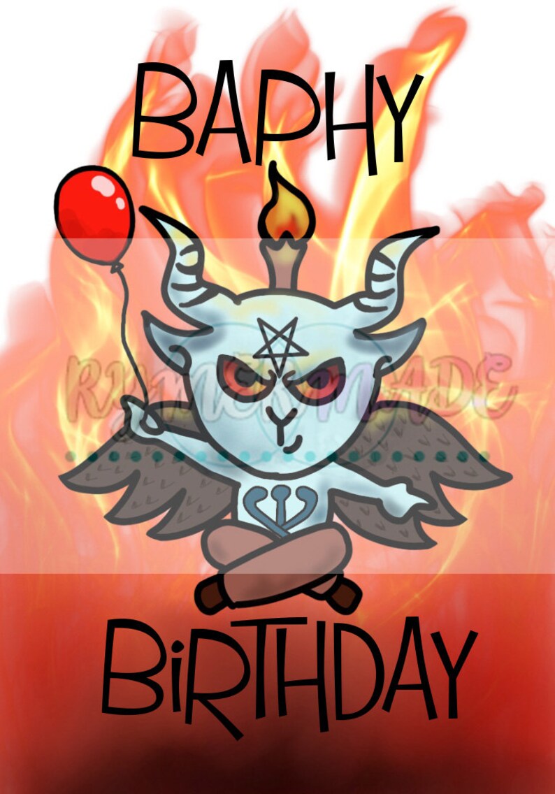 Baphy Birthday Birthday Card Satanic Satanist Baphomet | Etsy