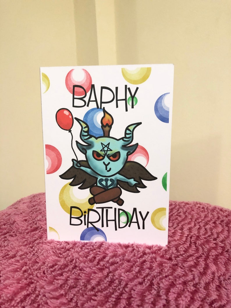 Baphy Birthday Card Baphomet Birthday Card Satanist | Etsy
