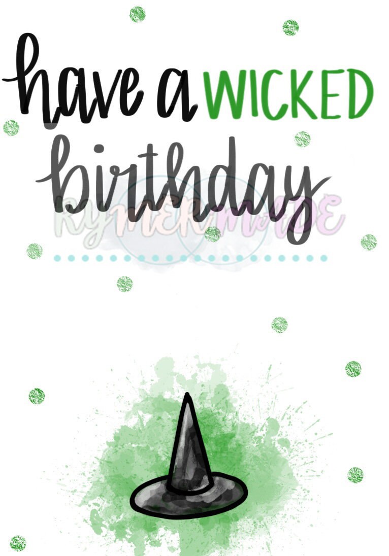 Have A Wicked Birthday Witch Birthday Card Happy Birthday | Etsy