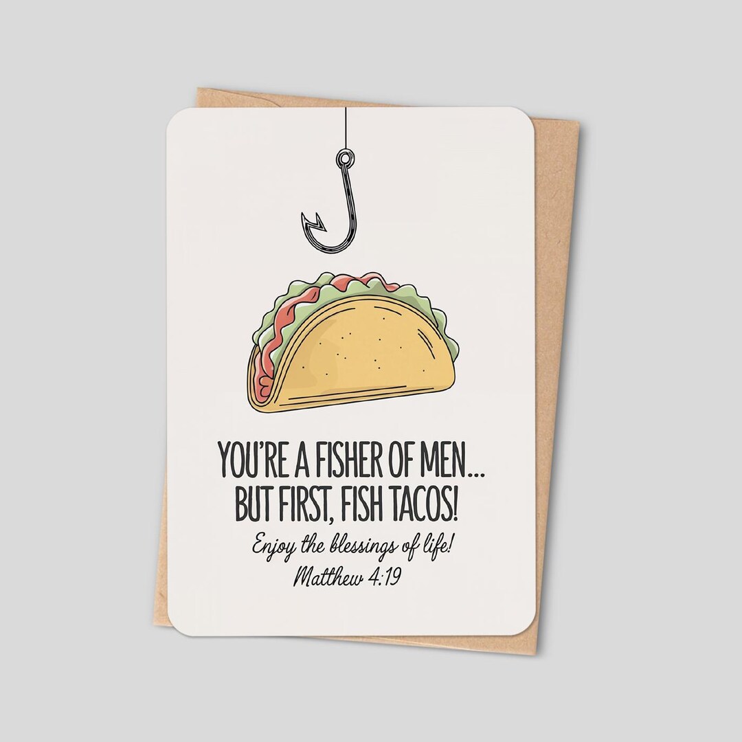 Fisher of Men Funny Christian Greeting Card – Matthew 4:19 Bible Verse ...