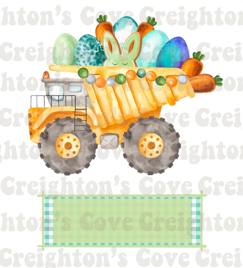 Easter Day Dump Truck Digital Download, Kids Easter PNG, Boys Easter ...