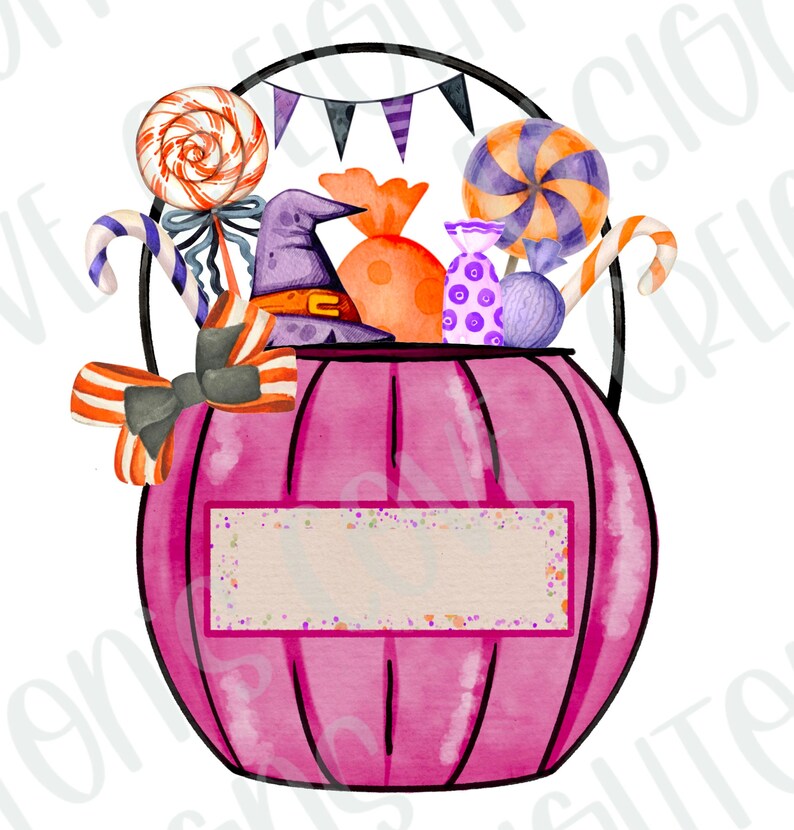 Girls Halloween Candy Bucket PNG Halloween Sublimation - Etsy