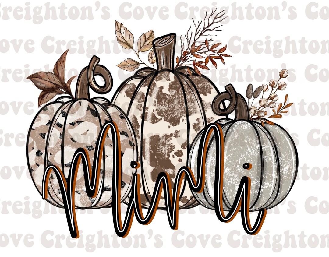 Mimi Pumpkin Sublimation PNG, Animal Print Pumpkins, Fall Sublimation ...