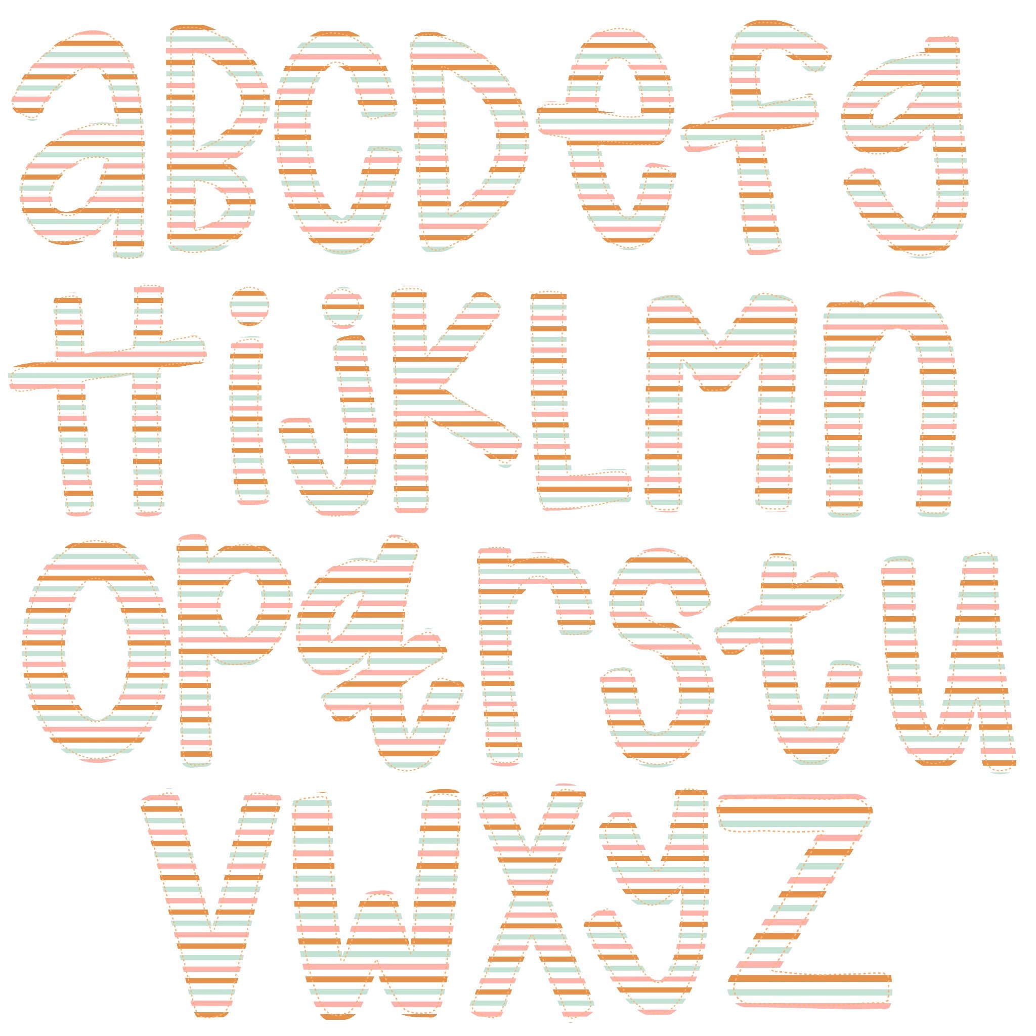 Five Full Alphabet Sets Retro Spring Alphabet Letter Pack - Etsy