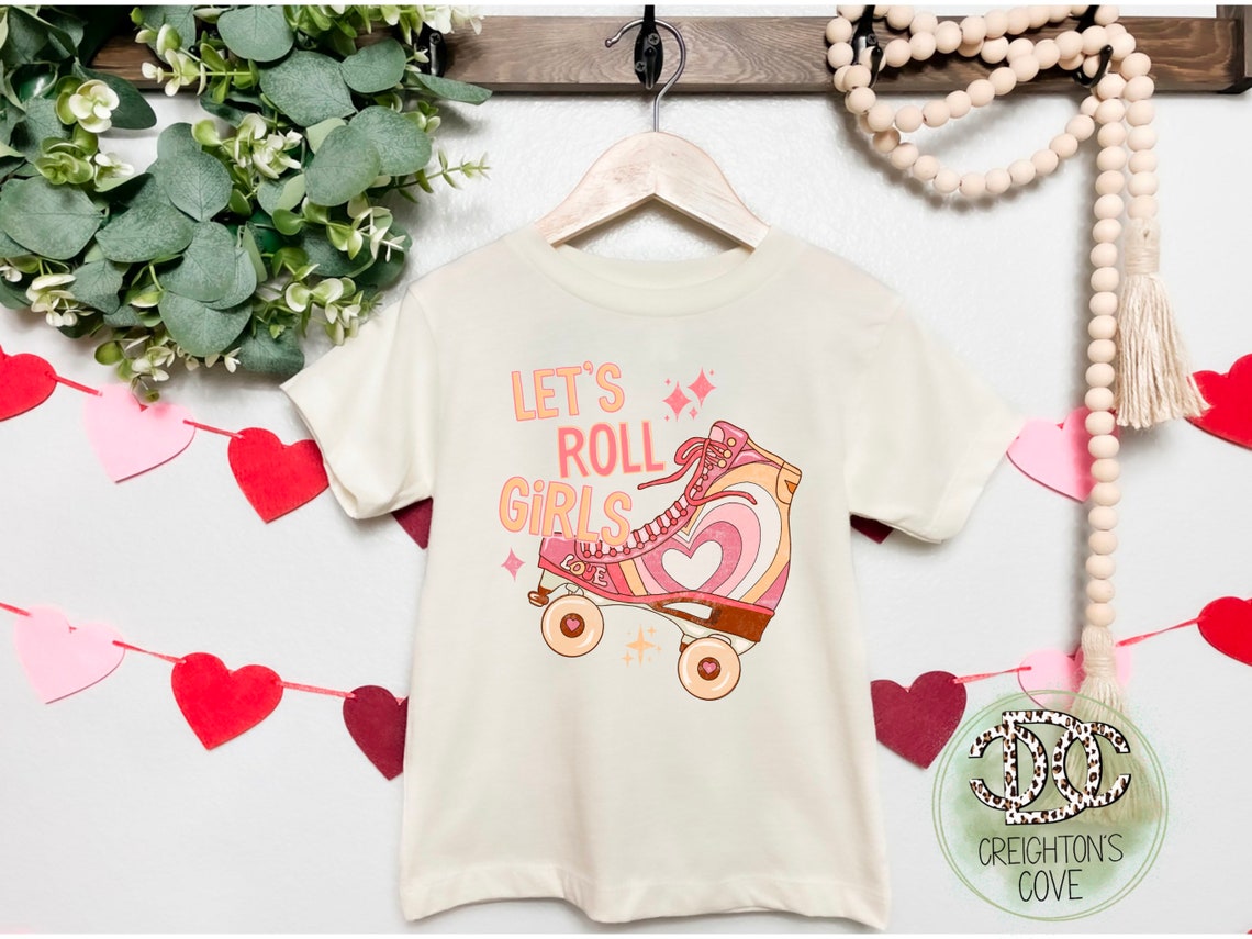 Let’s Roll Girls Retro Skate Png, Retro Skate Png, Retro Valentine Png ...