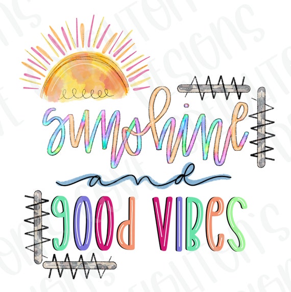 Summer Sublimation Design-sunshine and Good Vibes Png-summer - Etsy
