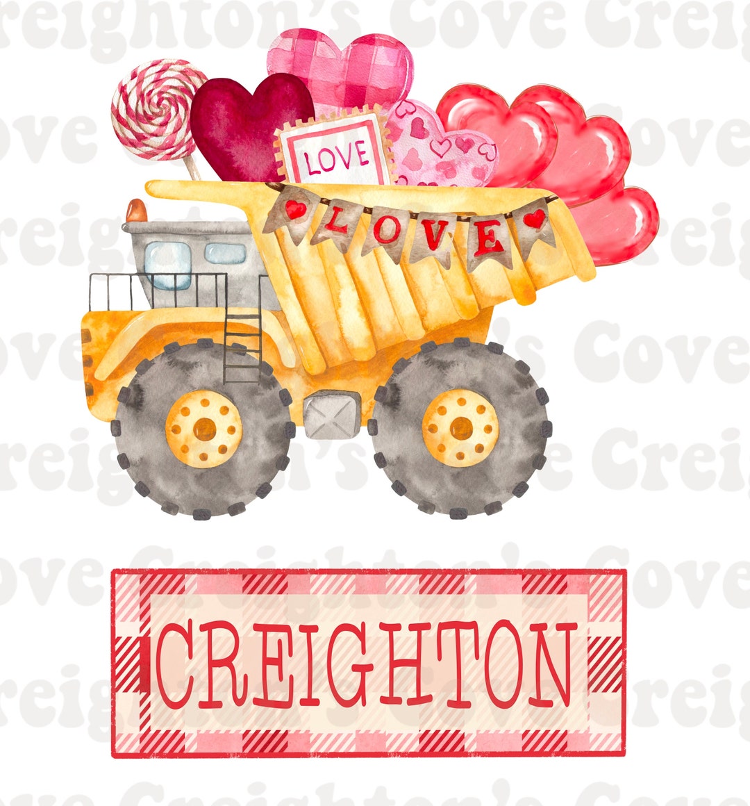 Valentine Dump Truck Digital Download Kids Valentine PNG Boys Valentine ...
