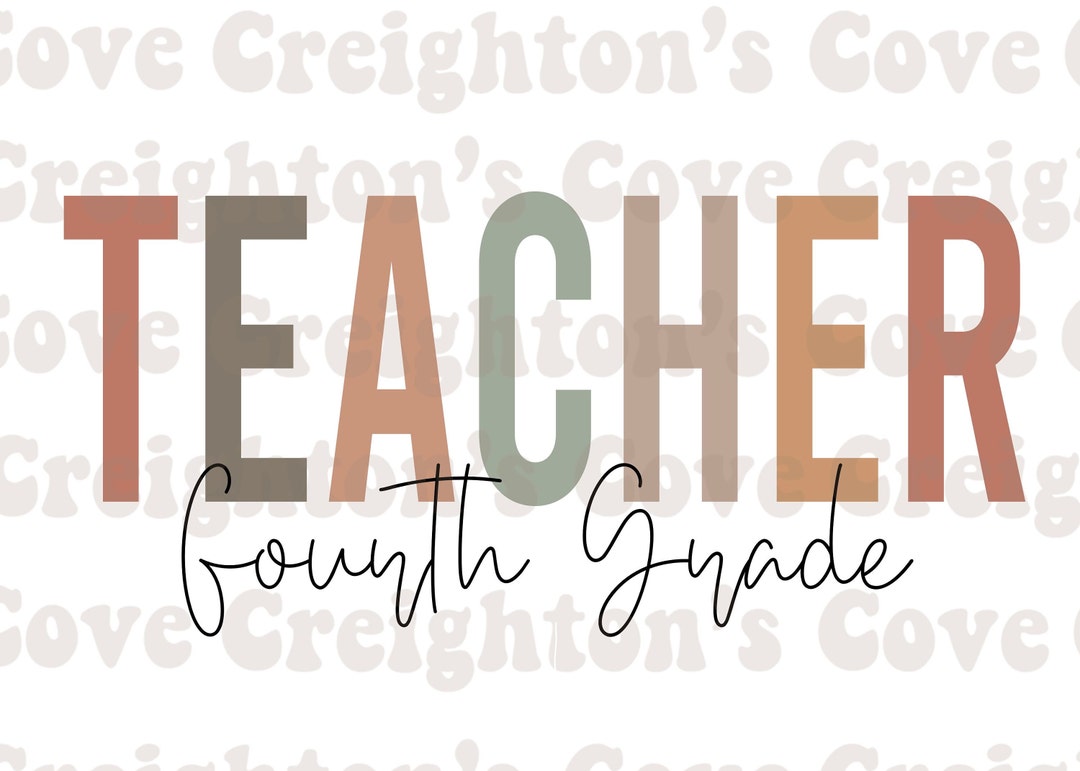 Retro Fourth Grade Teacher Sublimation Design | Retro Teacher Png ...
