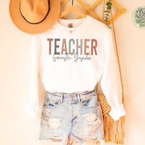 Retro Fourth Grade Teacher Sublimation Design | Retro Teacher Png ...