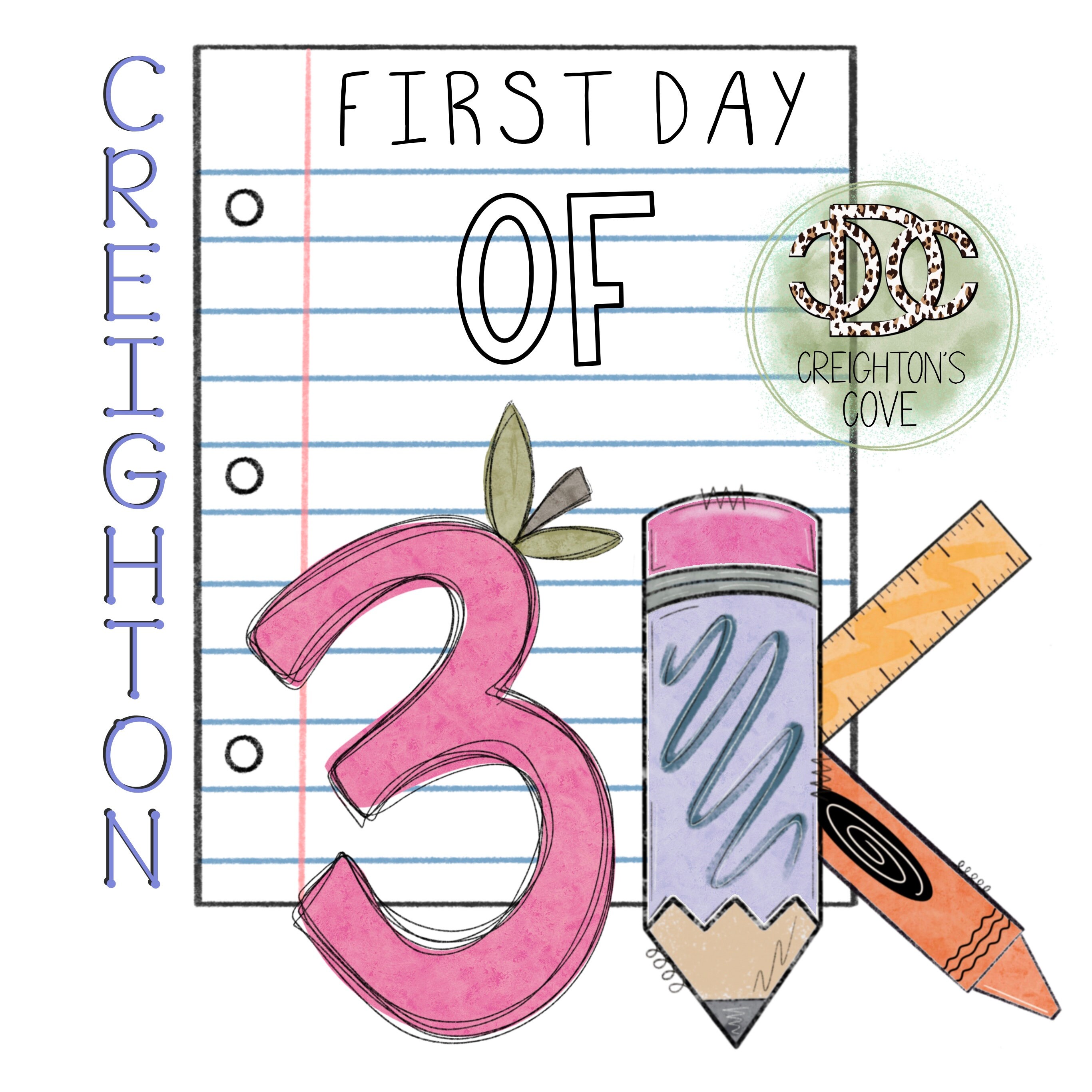 First Day of 3K PNG, Preschool PNG, First Day of School Sublimation ...