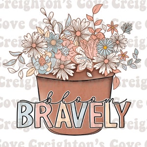 Bloom Bravely Front and Back PNG | Pocket Design | Summer Spring ...