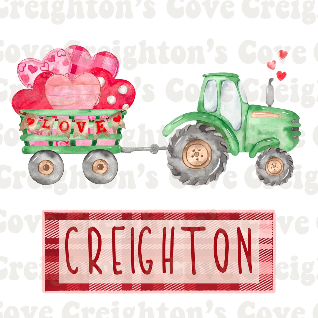 Valentines Day Tractor Digital Download, Kids Valentine PNG, Boys ...