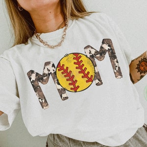 Softball Mom PNG | Softball Cow Print | Softball Doodle Font | Softball ...