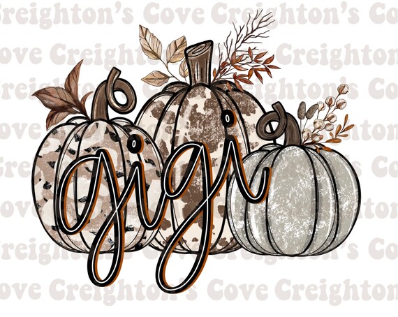 Gigi Pumpkin Sublimation PNG Animal Print Pumpkins Fall - Etsy