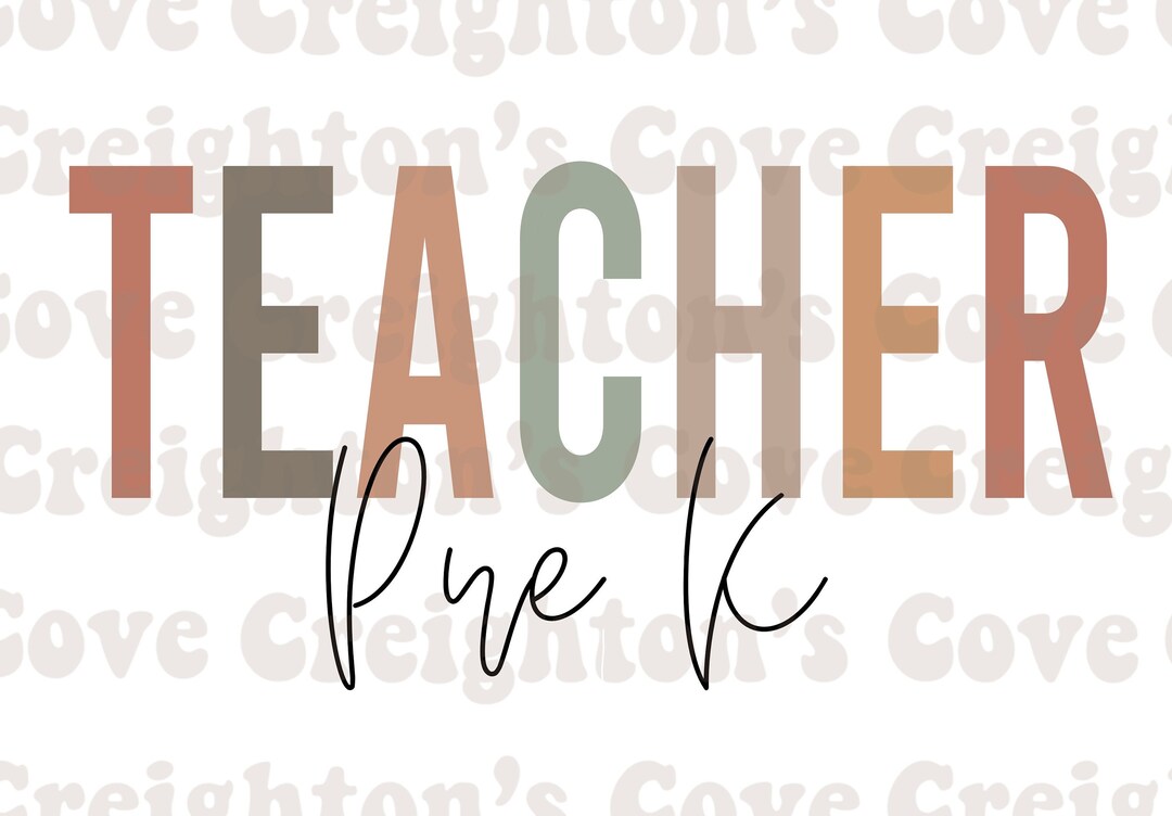 Retro Pre K Teacher Appreciation Sublimation Design | Retro Teacher Png ...