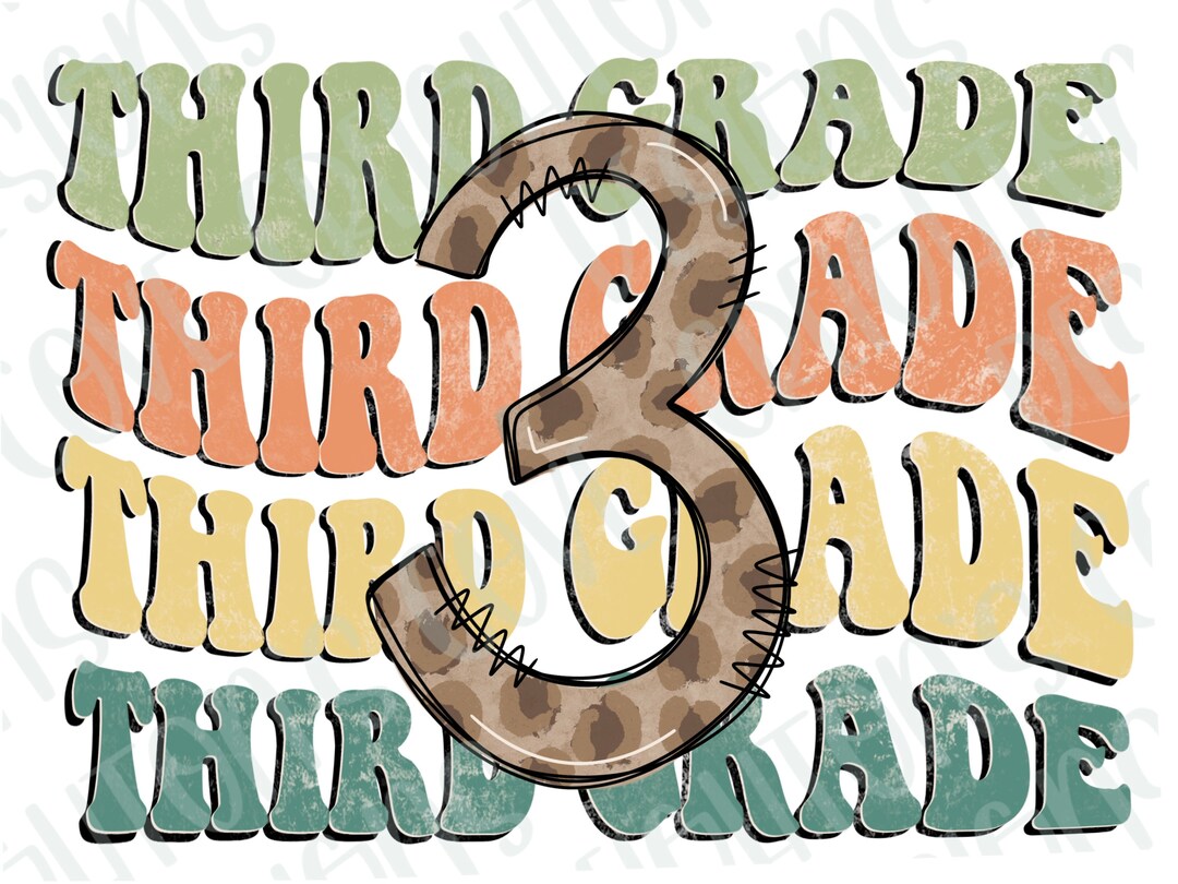 Third Grade PNG, 3rd Grade Sublimation Design, Back to School PNG ...