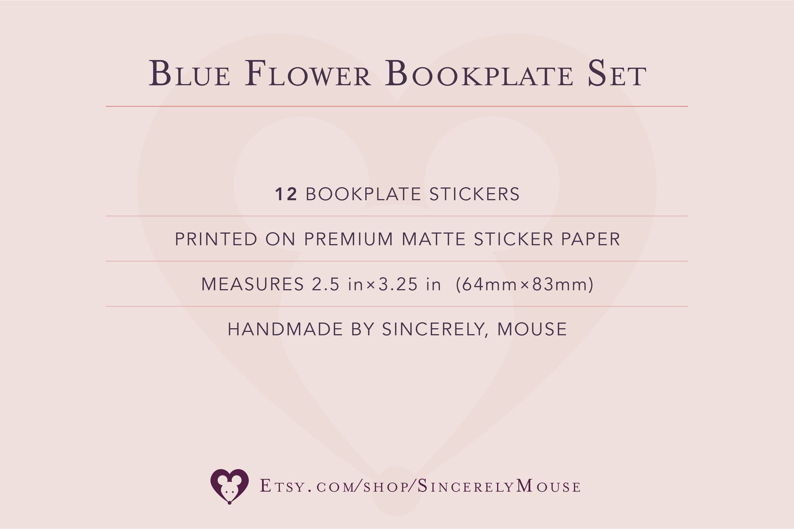 Blue Flower Bookplate Set 12 Stickers - Etsy