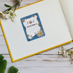 Blue Flower Bookplate Set 12 Stickers - Etsy