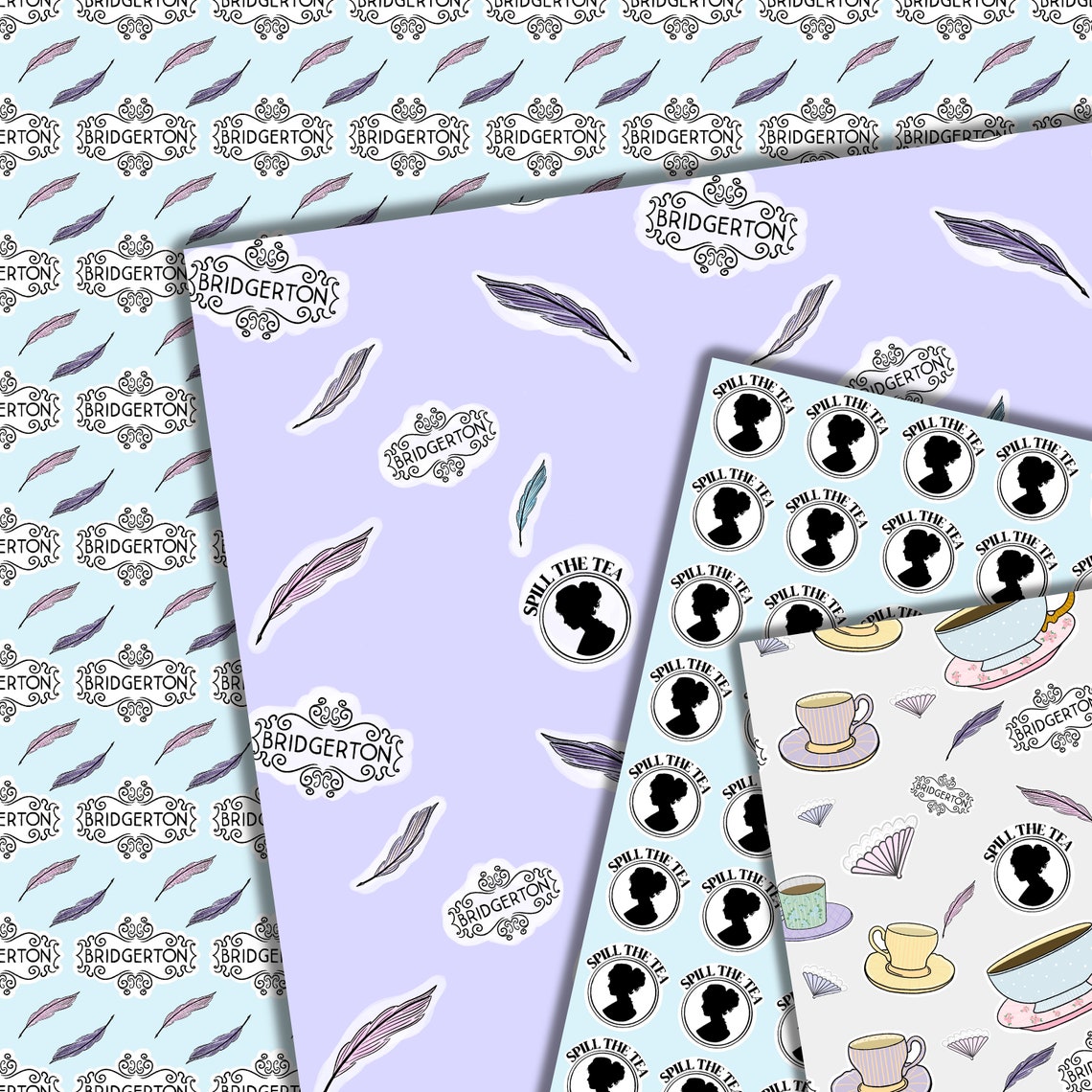 Bridgerton Digital Paper, Bridgerton Series, TV Show Patterns ...