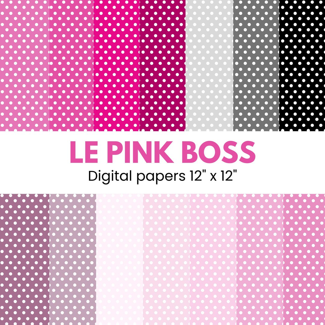 Pink Polka Dots Digital Paper Pack, Scrapbook Papers, Pink Polka Dots ...