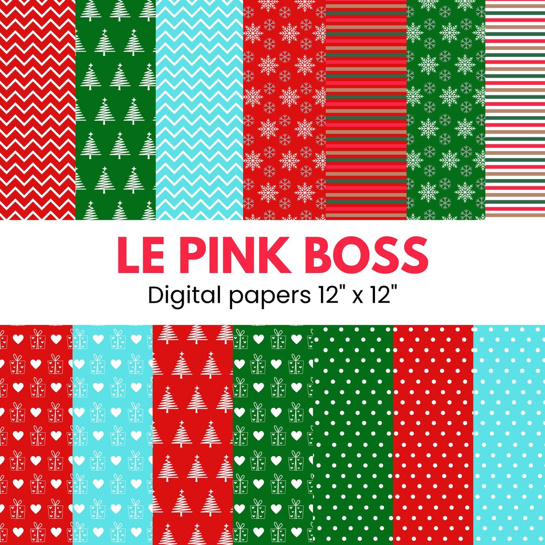 Christmas Digital Paper Pack, Scrapbook Papers, Merry Christmas ...