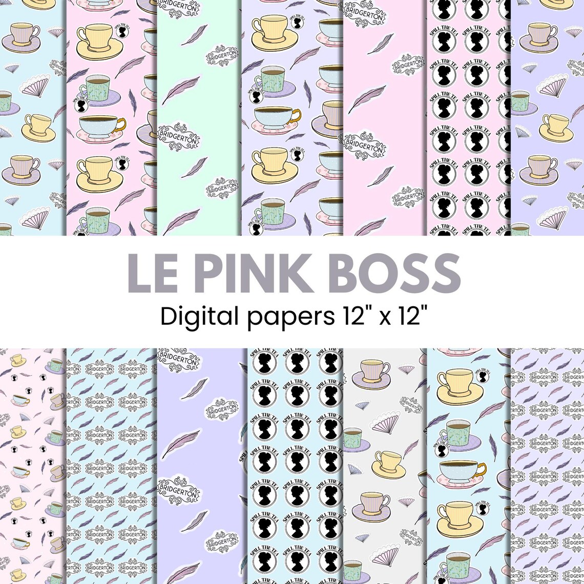 Bridgerton Digital Paper, Bridgerton Series, TV Show Patterns ...