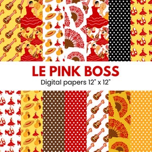Flamenco Digital Paper Pack, Scrapbook Papers, Flamenco Wallpaper ...