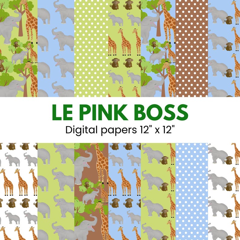 Jungle Digital Paper Pack, Scrapbook Papers, Jungle Wallpaper, Jungle ...