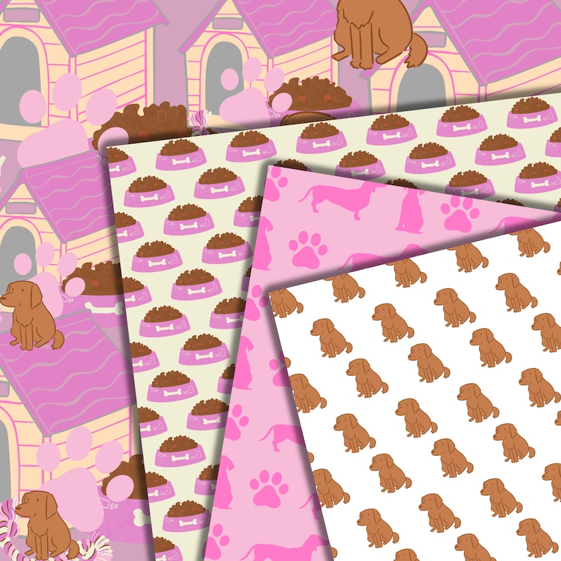 Dogs Digital Paper Pack, Scrapbook Papers, Dogs Wallpaper, Dogs Clipart ...