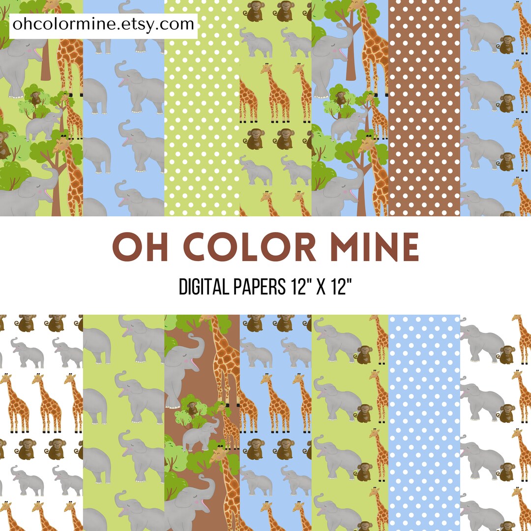 Jungle Digital Paper Pack, Scrapbook Papers, Jungle Wallpaper, Jungle ...