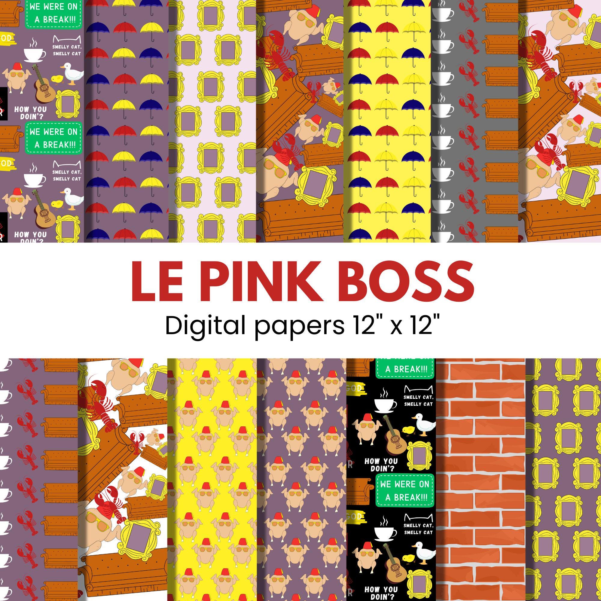 Friends Digital Paper, Friends Sitcom, 90's TV Show Patterns, Scrapbook ...